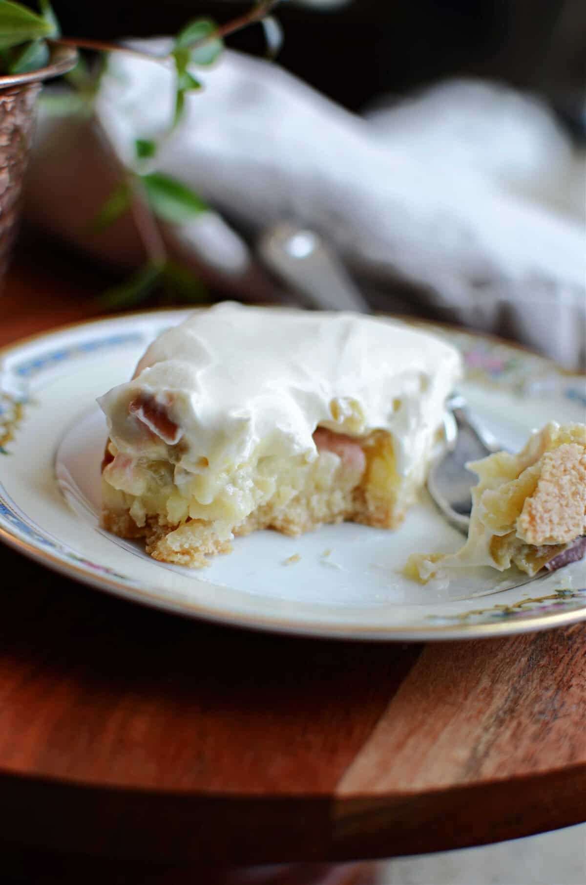 Easy Rhubarb Custard Dessert Recipe - Lockrem Homestead